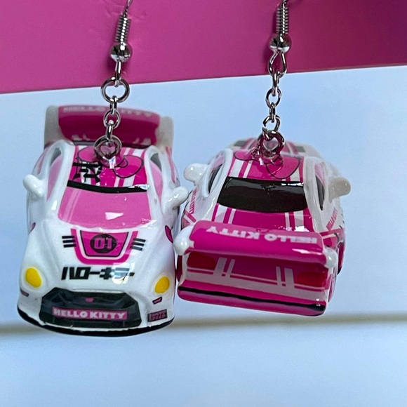 Sanrio | Other | Hello Kitty Race Car Dangle Earings X Sanrio Nwt ...
